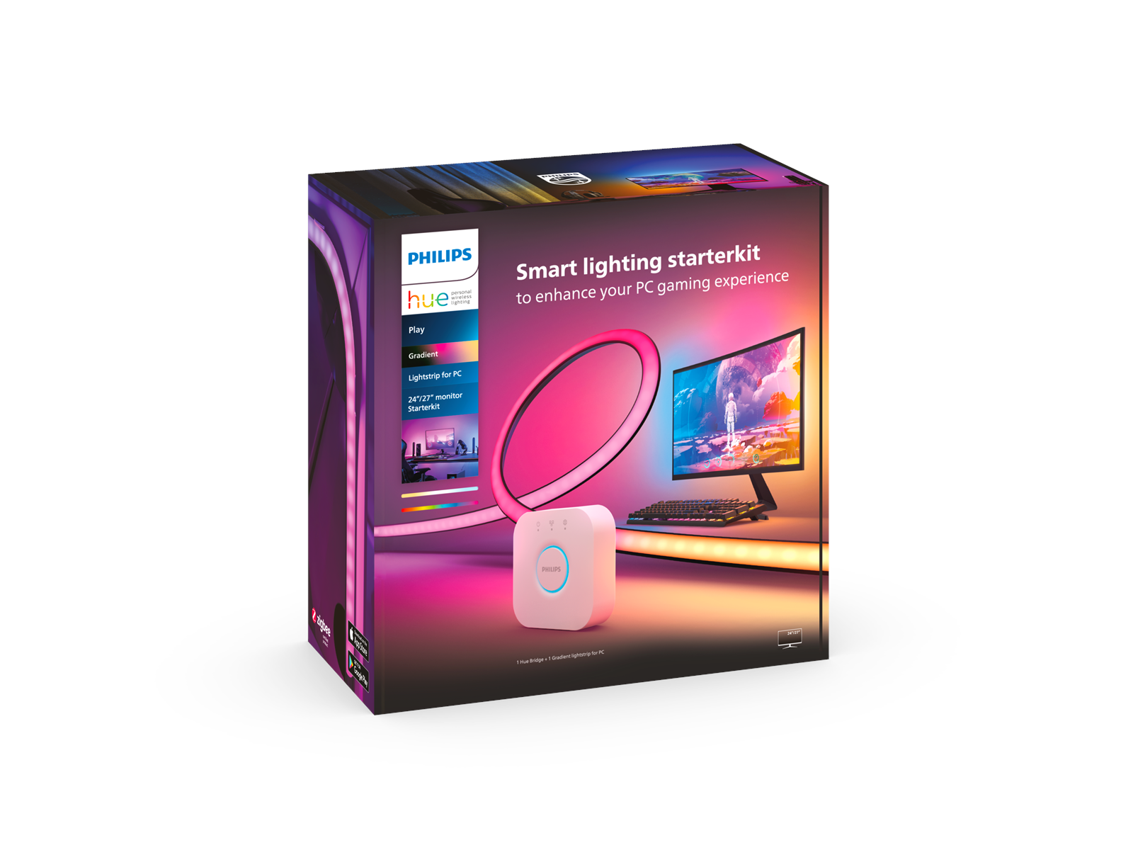 Philips Hue Play Gradient PC Lightstrip 24-27" + Hue Bridge | Günstig
