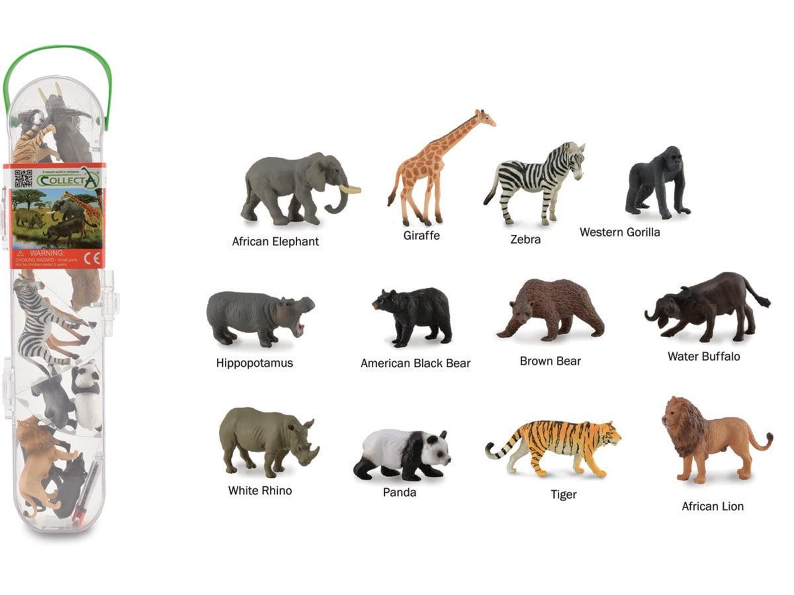 Collecta Box of Mini Wild Animals in tube toy | Günstig