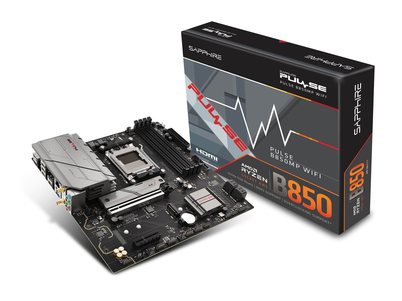 Sapphire PULSE B850M WIFI Mainboard - AMD B850 - AMD AM5 - DDR5 RAM ...