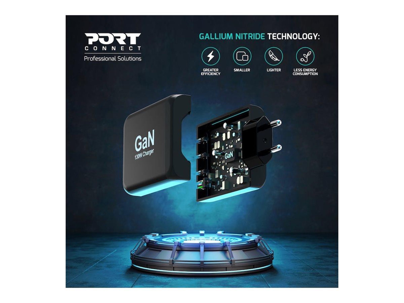 PORT Designs PORT Connect power adapter - GaN - USB Type A 3 x USB-C ...