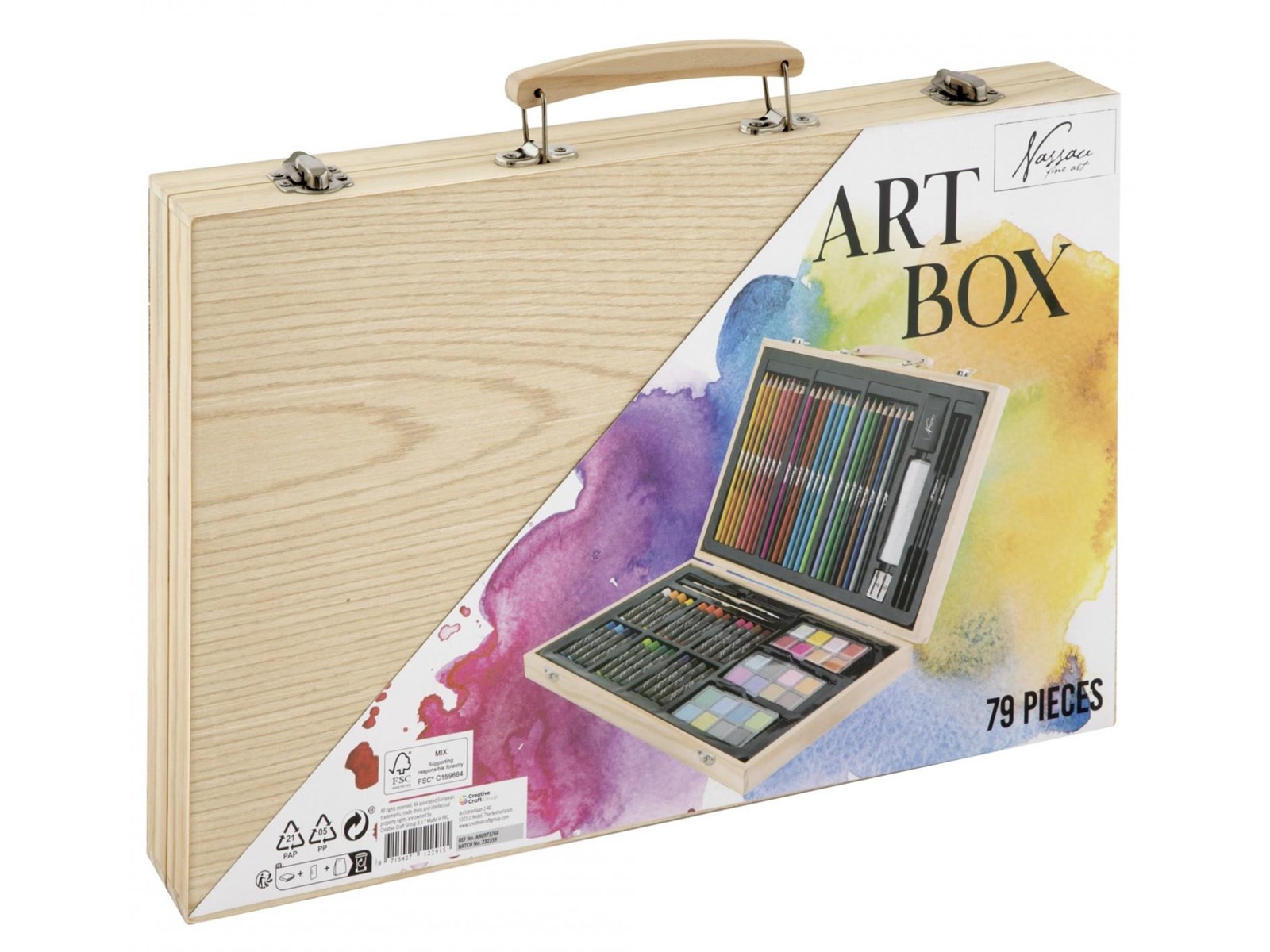 Creative Craft Group Art set 79 pieces in wooden case | Günstig